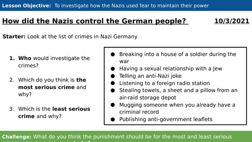 Edexcel: Weimar and Nazi Germany 9-1 | Teaching Resources