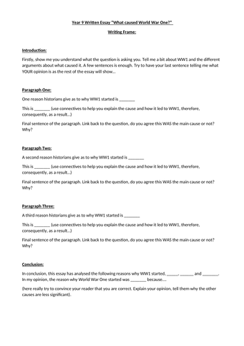 What caused World War One? 4 lessons | Teaching Resources