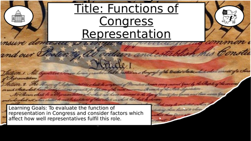 USA Congress -Representation | Teaching Resources