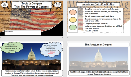 USA Congress -Representation | Teaching Resources