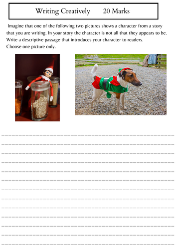 Creative Writing Christmas Character Prompt: Junior Cycle | Teaching ...