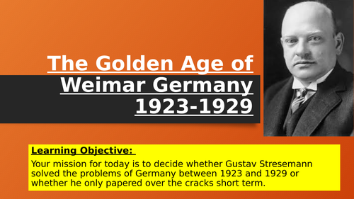 Golden Age of Weimar Germany | Teaching Resources
