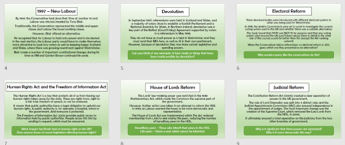 A Level Politics - New Labour Reforms 1997-2010 | Teaching Resources
