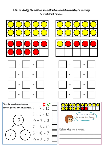Fact Families Year 2 Worksheet | Teaching Resources