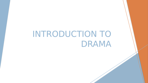 KS3 Introduction to Drama SOW/SOL | Teaching Resources