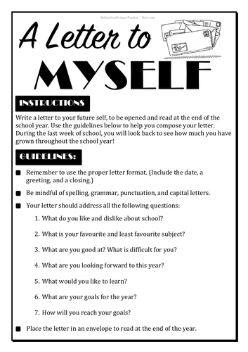 A Letter to Myself - Class time capsule | Teaching Resources