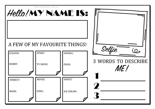 About Me - Getting to know the class | Teaching Resources