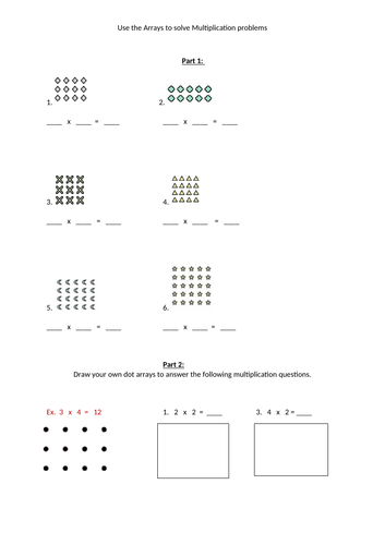 Multiplication and using Arrays to solve problems | Teaching Resources Multiplication and using Arrays to solve problems | Teaching Resources