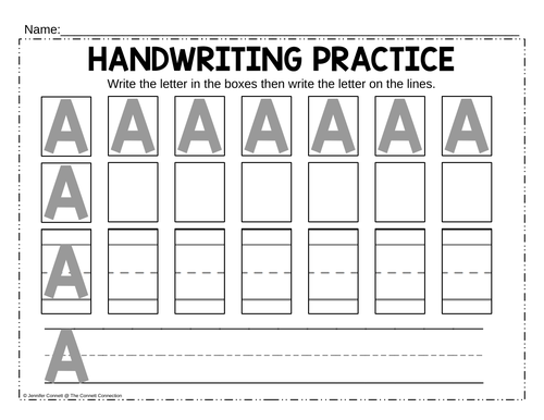 Alphabet Handwriting Worksheets with Boxes for Capital Letters ...