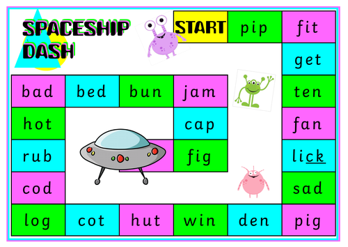 Alien Phonics Board Game Phases 2, 3 and 5 | Teaching Resources