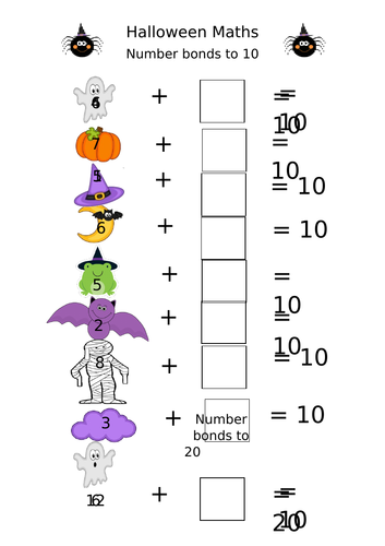 Halloween Maths Number Bonds | Teaching Resources