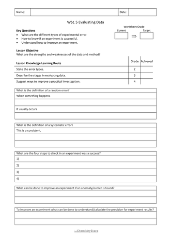 KS3 Working Scientifically WS1 5 Evaluating Data Lesson Bundle ... KS3 Working Scientifically WS1 5 Evaluating Data Lesson Bundle ...