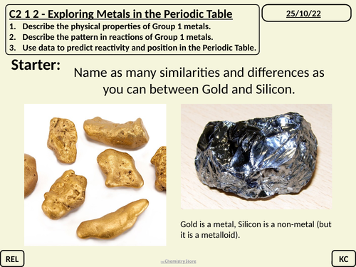 KS3 Chemistry AQA C2 1 2 Exploring Metals in the Periodic Table PPT ...