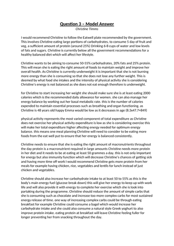 BTEC Sport Level 3 - Unit 2 - Question 3 | Teaching Resources