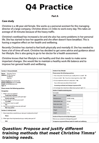 BTEC Level 3 - Unit 2 - Question 4 | Teaching Resources