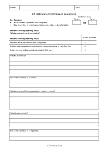 KS3 Chemistry AQA C2 1 8 Exploring Ceramics and Composites Lesson ...