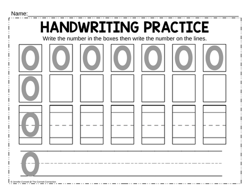 Handwriting with Boxes for Numbers 1-20 | Teaching Resources