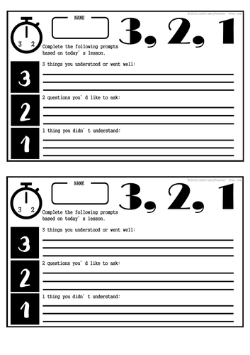 Exit Pass Plenary Card - 3, 2, 1 Countdown | Teaching Resources