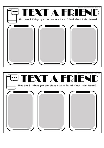 Exit Pass Plenary Card - Text a Friend | Teaching Resources