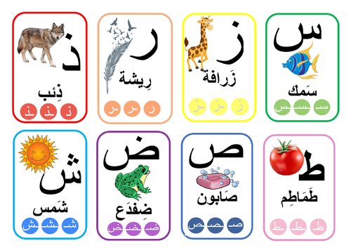 Arabic Alphabet Flash Cards