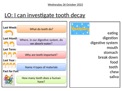 Year 4 - Teeth & Digestion - Full Planning & Resources | Teaching Resources
