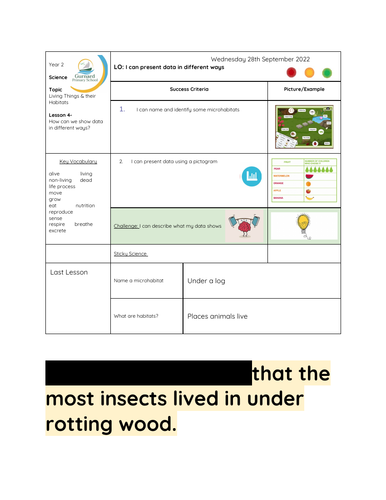 Year 2 - Living Things and Their Habitats - FULL PLANNING AND RESOURCES ...