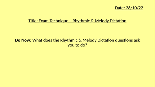 GCSE Music Dictation Lesson Resources | Teaching Resources