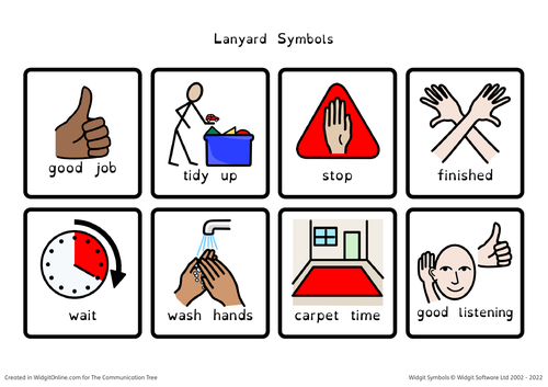Communication Lanyard Symbols | Teaching Resources