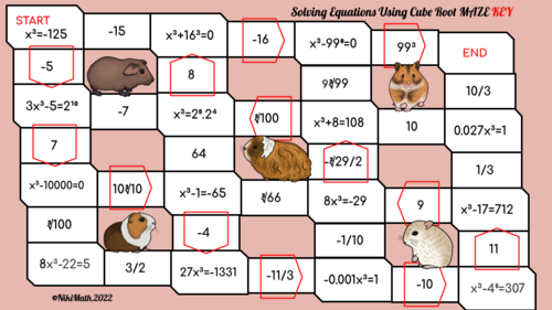 Solving Equations Using Cube Root - Maze | Teaching Resources Solving Equations Using Cube Root - Maze | Teaching Resources