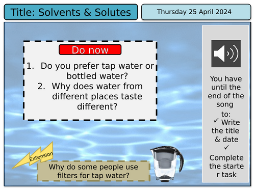 Solutes and Solvents - KS3 Chemistry | Teaching Resources