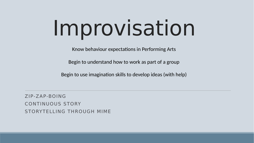 Improvisation Scheme of work KS3. Year 7 or 8 (11-14 secondary ...