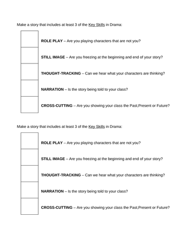 Drama Assessment rubrics | Teaching Resources