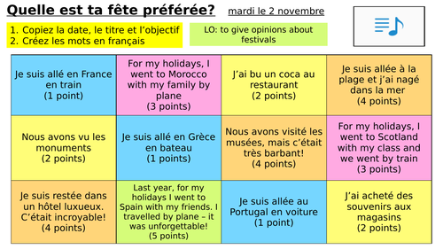 NEW - Year 8 French - Dynamo 2 - Module 2 Les Fêtes | Teaching Resources