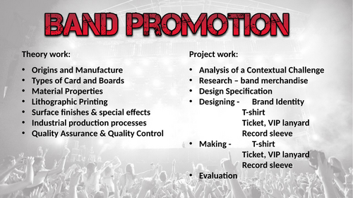 Yr9-10 Band Promotion Project | Teaching Resources
