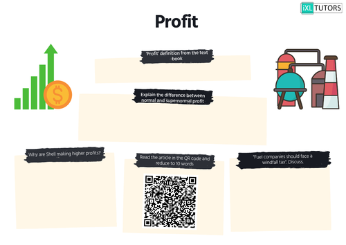 Profit summary sheet: A Level Economics | Teaching Resources