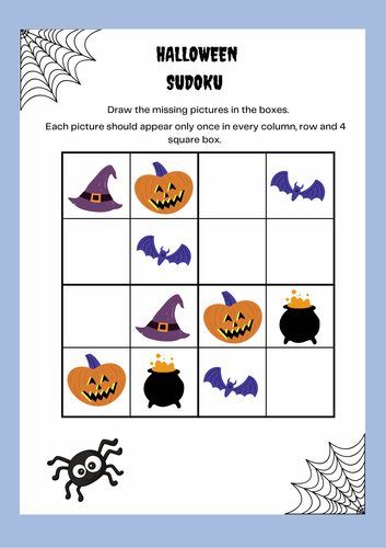 Differentiated Halloween Sudoku | Teaching Resources