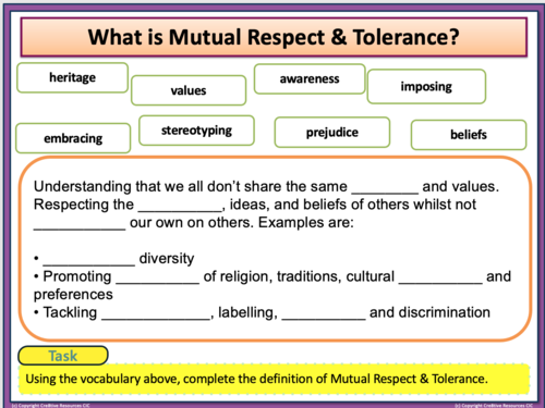 British Values - Mutual Respect & Tolerance | Teaching Resources