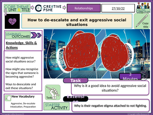 de-escalate conflict social situations PSHE | Teaching Resources