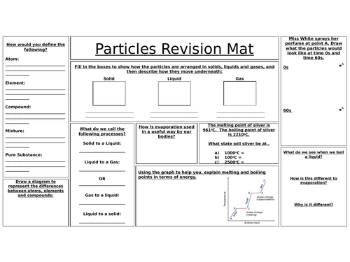 KS3 Particles Revision Mat | Teaching Resources