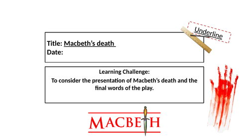 Macbeth's death Act 5 Scenes 6-8 | Teaching Resources
