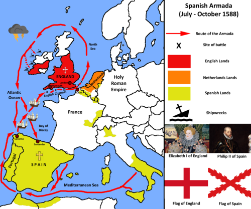 The Spanish Armada Route Map, 1588 | Teaching Resources