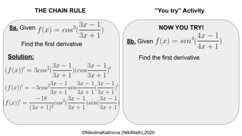 The Chain Rule - "You try" Activity | Teaching Resources