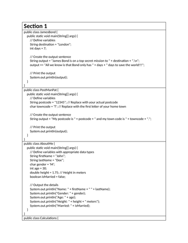 Java Programming Workbook | Teaching Resources Java Programming Workbook | Teaching Resources