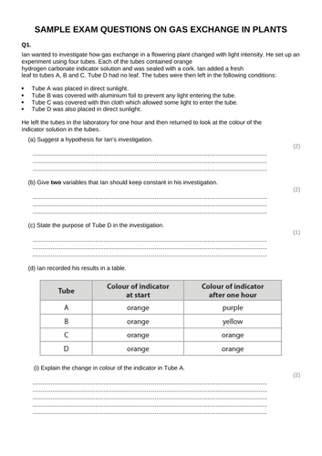 Gas Exchange - A complete set of resources for Edexcel IGCSE Biology ...