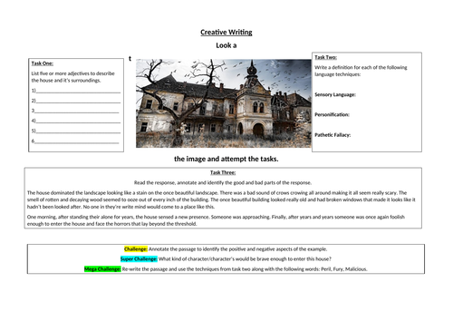 Creative Writing: Planning a response | Teaching Resources