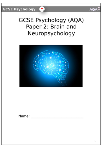 AQA GCSE Psychology: Brain and Neuropsychology Workbook/Booklet ...
