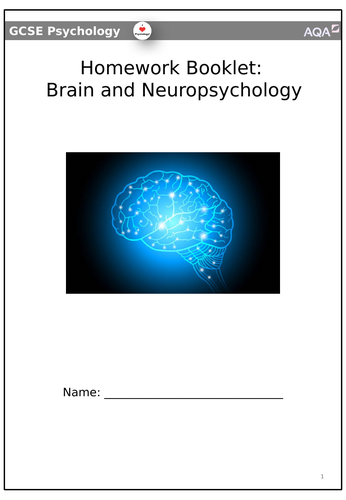AQA GCSE Psychology: Brain and Neuropsychology Homework Workbook ...