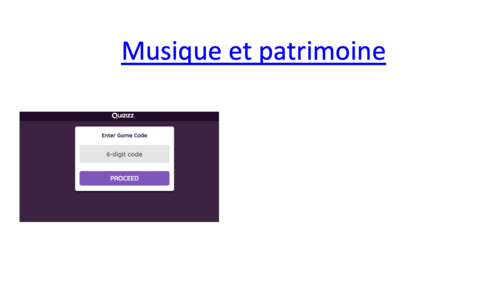 Musique et patrimoine | Teaching Resources
