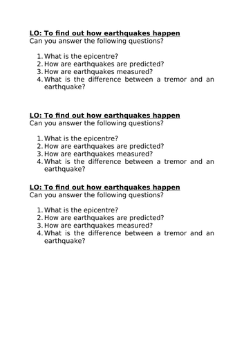 Volcanoes, Earthquakes and Tsunamis | Teaching Resources
