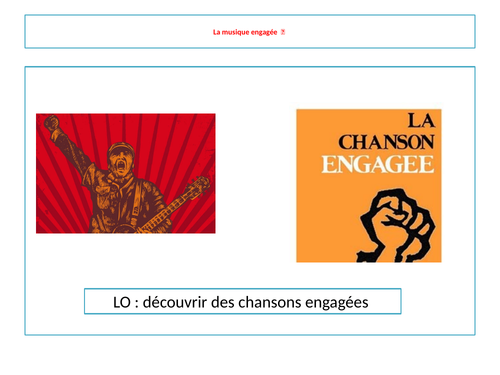 La musique : Les chansons engagées | Teaching Resources